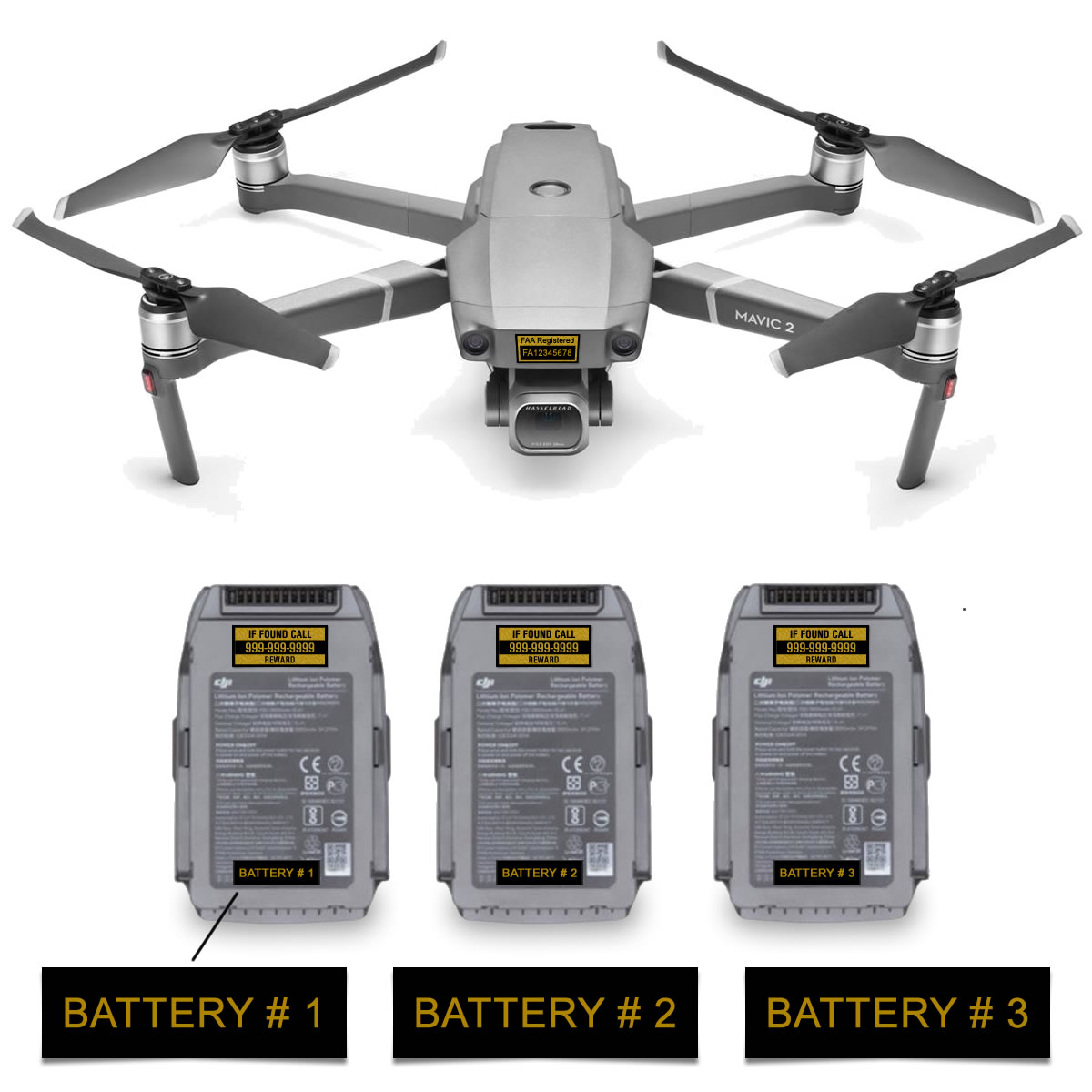 Drone Battery Labels (Universal) – ReclaimDrone.com