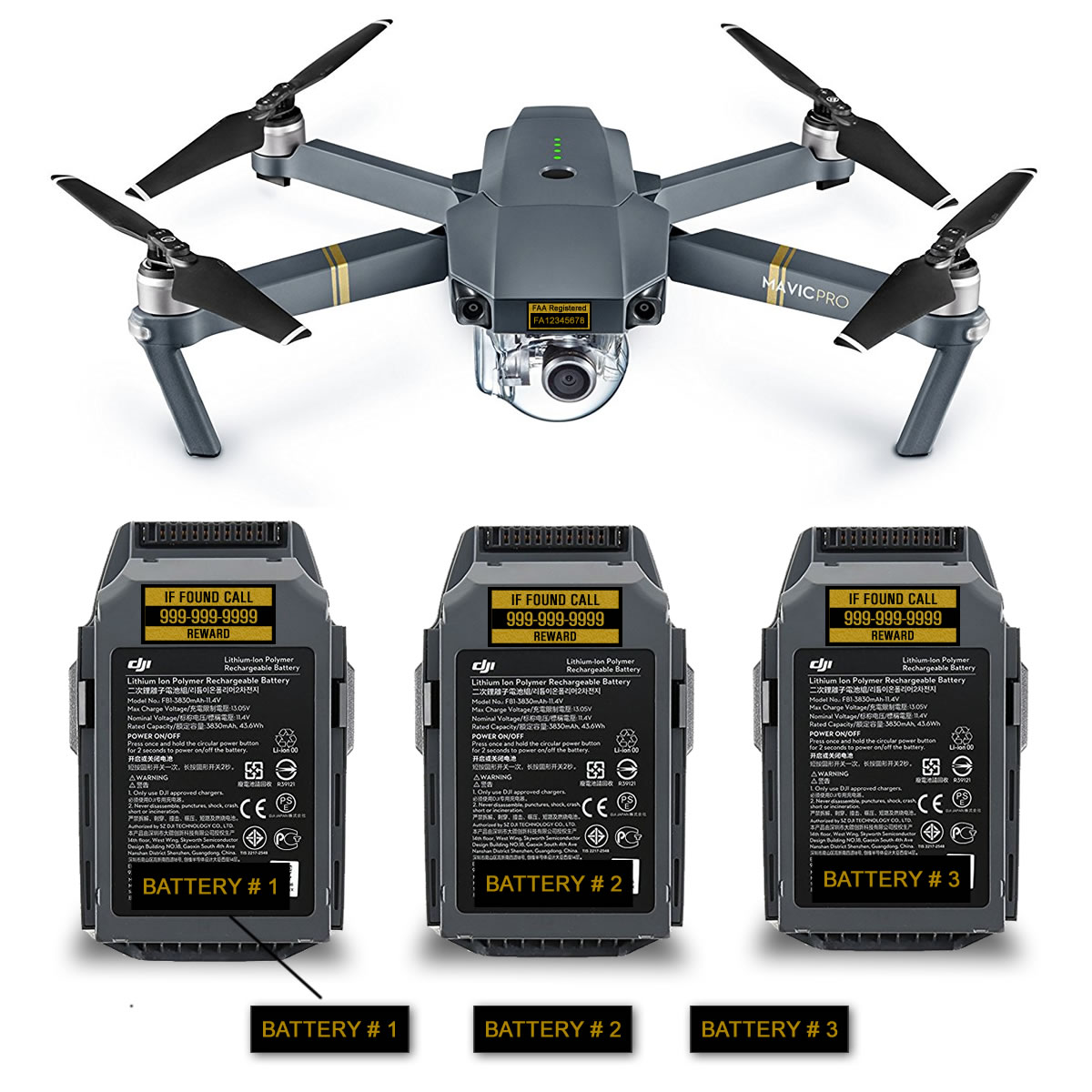 Drone Battery Labels (Universal) – ReclaimDrone.com